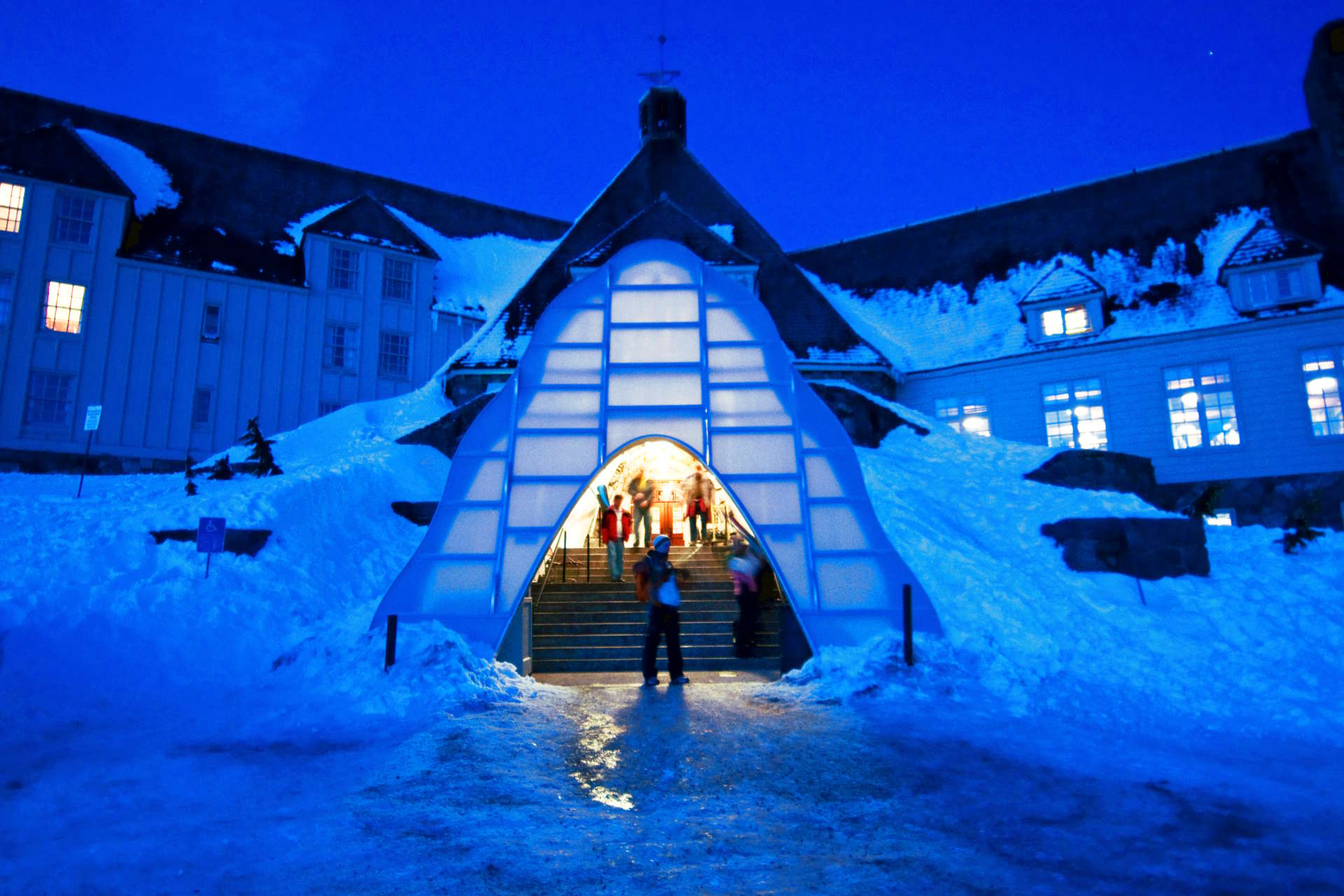 Timberline Lodge Winter Entrance - rhiza A+D architecture + design